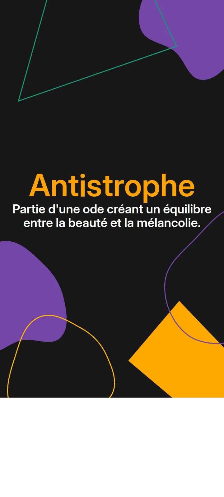 Antistrophe - Un Poème pour chaque instant