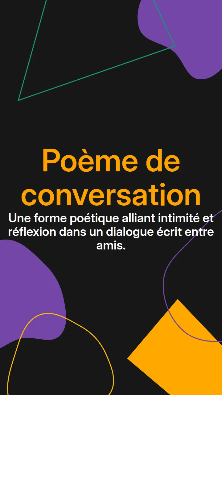 Poème de conversation - Un Poème pour chaque instant