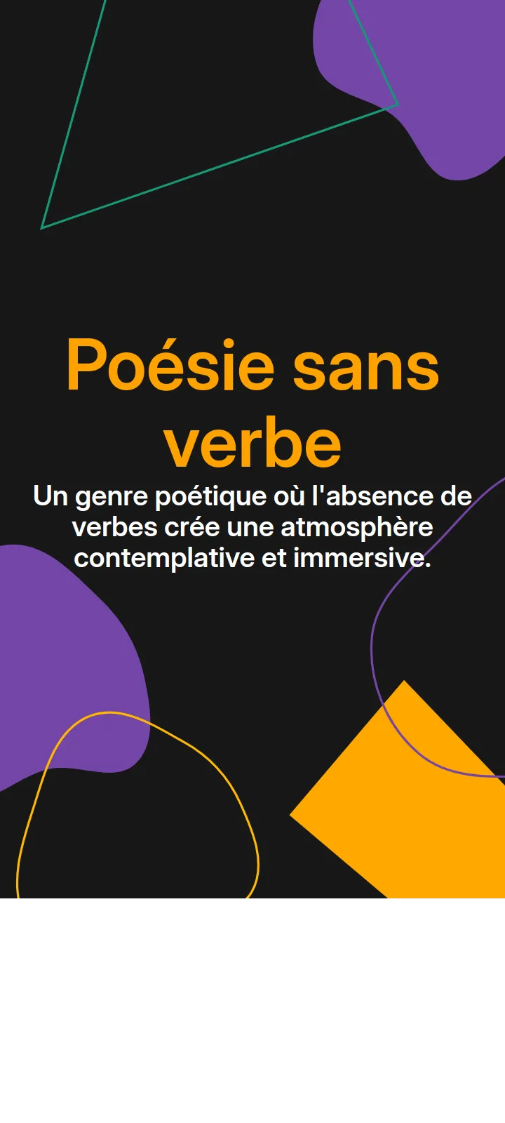 Poésie sans verbe - Un Poème pour chaque instant