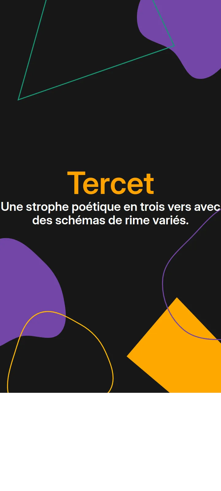 Tercet - Un Poème pour chaque instant